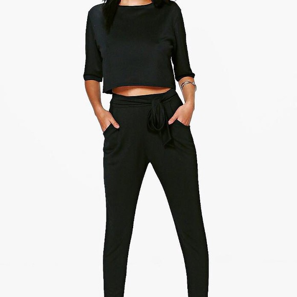 Boohoo | Pants & Jumpsuits | Black 2piece Pant Set | Poshmark